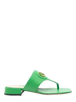 Valentino Garavani Vlogo Leather Sandals - Green