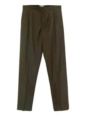 Saint Laurent Wool Gabardine Trousers - Green