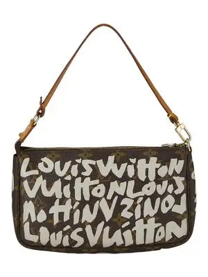 LOUIS VUITTON Louis Vuitton Stephen Sprouse Monogram Graffiti Pochette Accessoires Grey