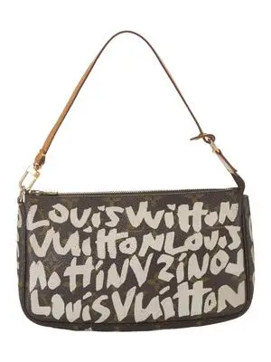 LOUIS VUITTON Louis Vuitton Stephen Sprouse Monogram Graffiti Pochette Accessoires Grey