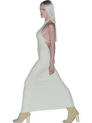 SKIMS Cloud Halter Long Dress - Ecru