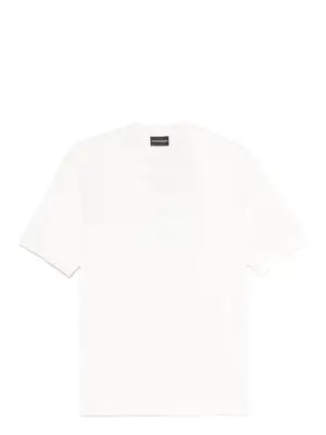 Emporio Armani Rubberised-logo T-shirt - Neutrals