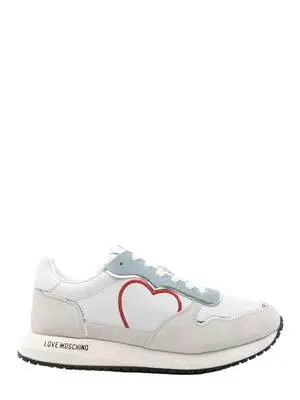 Moschino Heart-embroidered Sneakers - White