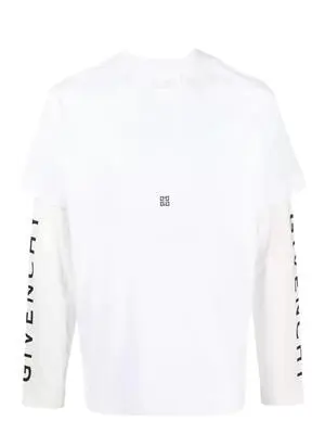 Givenchy Logo-print Layered T-shirt - 110 White/ecru