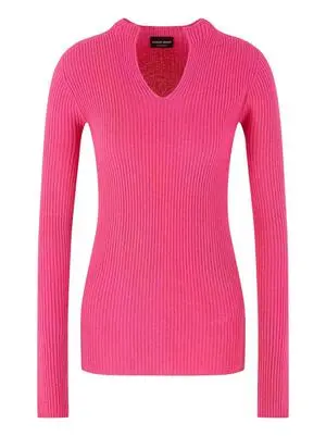 Giorgio Armani V-neck Ribbed Jumper - Pink