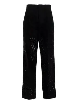 NUDE Perforated Trousers - Black