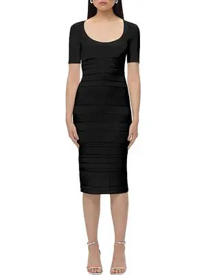 Herve Leger Marianne Knit Midi Dress - Black