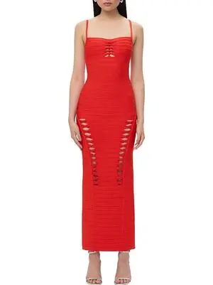 Herve Leger Remi Gown - Cardinal