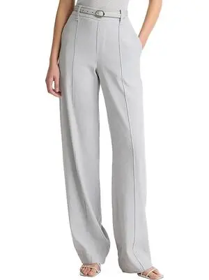 Vince Linen-blend High-rise Trousers - Bay Mist