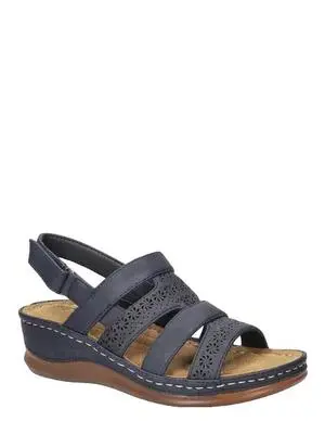 EASY WORKS BY EASY STREET Alexi Slingback Wedge Sandal - Navy