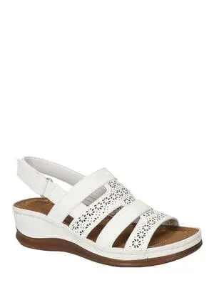 EASY WORKS BY EASY STREET Alexi Slingback Wedge Sandal - White