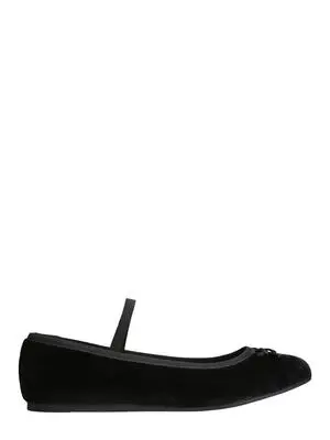 PAPOUELLI Velvet Ballet Flats - Black