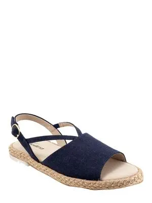 Trotters Pepper Slingback Espadrille Sandals - Navy Textile