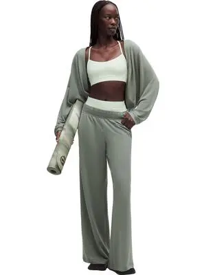 Lululemon Becalm Mid-rise Wide-leg Pant Willow Leaf