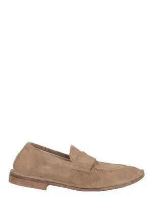 Moma Camel Leather Loafers - Beige