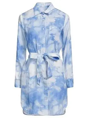 120% Lino Mini Shirt Dress - Azure