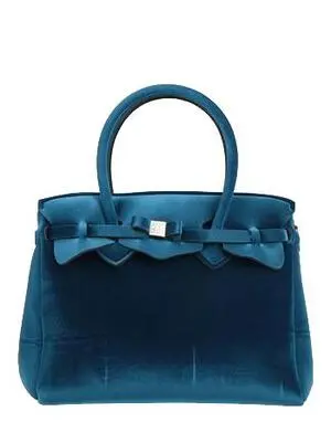 Save My Bag Velvet Tote Deep Teal