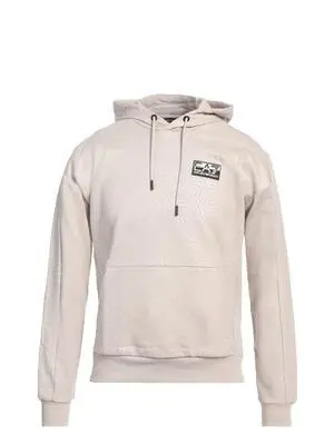 EA7 Cotton-Elastane Hooded Sweatshirt Beige
