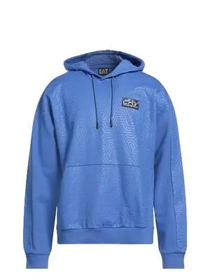 EA7 Hooded Sweatshirt With Logo Appliqu - Blue