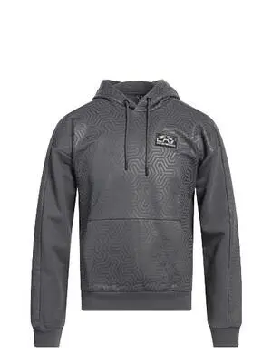 EA7 Cotton-Elastane Hooded Sweatshirt Grey