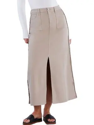 WASH LAB DENIM Braided Denim Maxi Skirt - Cool Clay
