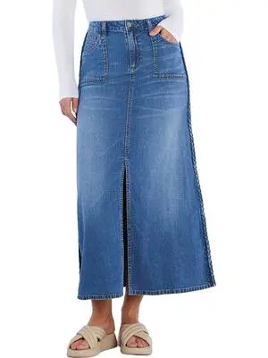 WASH LAB DENIM Braided Denim Maxi Skirt - Cottage Denim