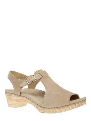 Dansko Laverne Ankle Strap Platform Sandal - Sand Milled Nubuck