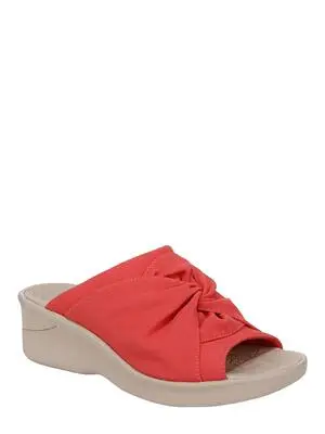 LIFESTRIDE Bzees Smile 3 Open Toe Wedge Slide Sandal Wide Width Available - Pink