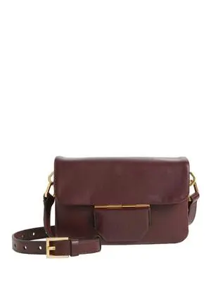 ALLSAINTS AllSaints Jupiter Leather Crossbody Bag Dark Red