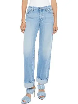 MOTHER MOTHER The Dodger Button Hover Cuff Wide Leg Jeans Funk N Flair
