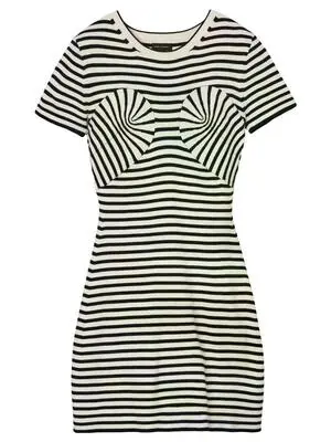Marc Jacobs Striped Mini Dress - White