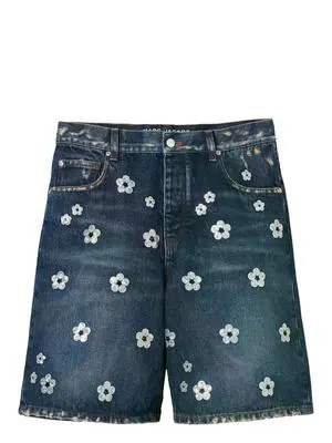 Marc Jacobs Sequin Daisy Wide Leg Shorts - Blue