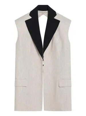 Erika Cavallini Linen Waistcoat With Open Back - White