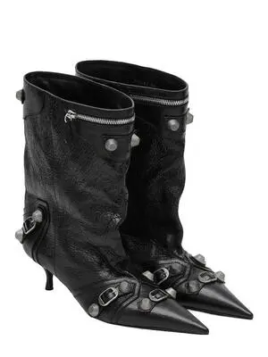 Balenciaga Cagole Wide Ankle Boots - Black