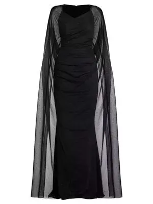 Talbot Runhof Draped Maxi Dress - Black