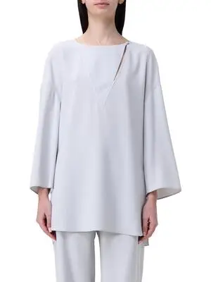 Emporio Armani V-neck Cutout" Blouse - Grey