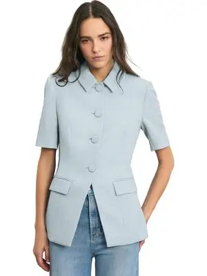 Veronica Beard Bodie Jacquard Blazer - Blue Stream
