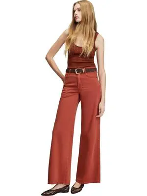 Veronica Beard Kasey Wide-leg Jeans - Rust