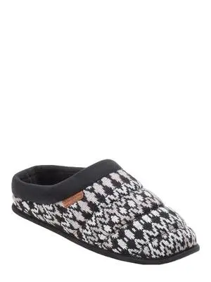 DEARFOAMS Asher Marled Knit Clog Slipper - Black Combo