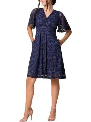 KIYONNA Sequin Lace Cocktail Dress - Nocturnal Navy