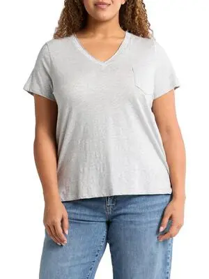CASLON CASLON(R) Short Sleeve Cotton & Modal V-Neck Pocket T-Shirt