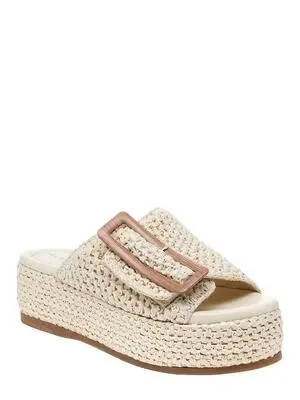 KELSI DAGGER BROOKLYN Dover Woven Platform Sandal - Shell
