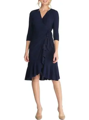 KIYONNA Whimsy Midi Wrap Dress - Nouveau Navy