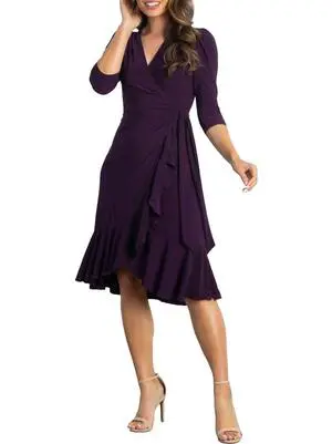 KIYONNA Whimsy Midi Wrap Dress - Plum Passion