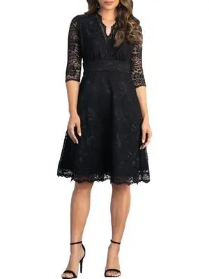 KIYONNA Mademoiselle Lace A-line Cocktail Dress - Onyx