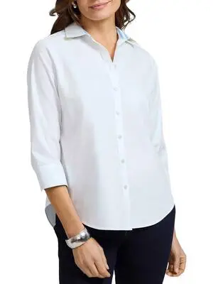 Foxcroft Margie Three-quarter Sleeve Shirt - White