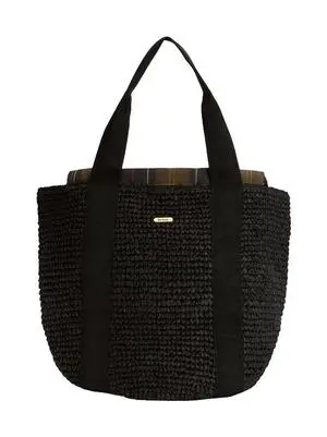 Barbour Lily Beach Raffia Tote - Black