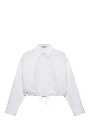 Prada Drawstring Poplin Shirt - Bianco