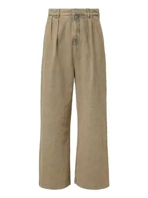 Loewe Pleated Wide-leg Jeans - Beige