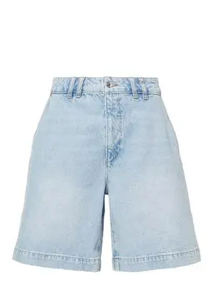FRAME The Trouser Denim Bermuda Shorts - Blue